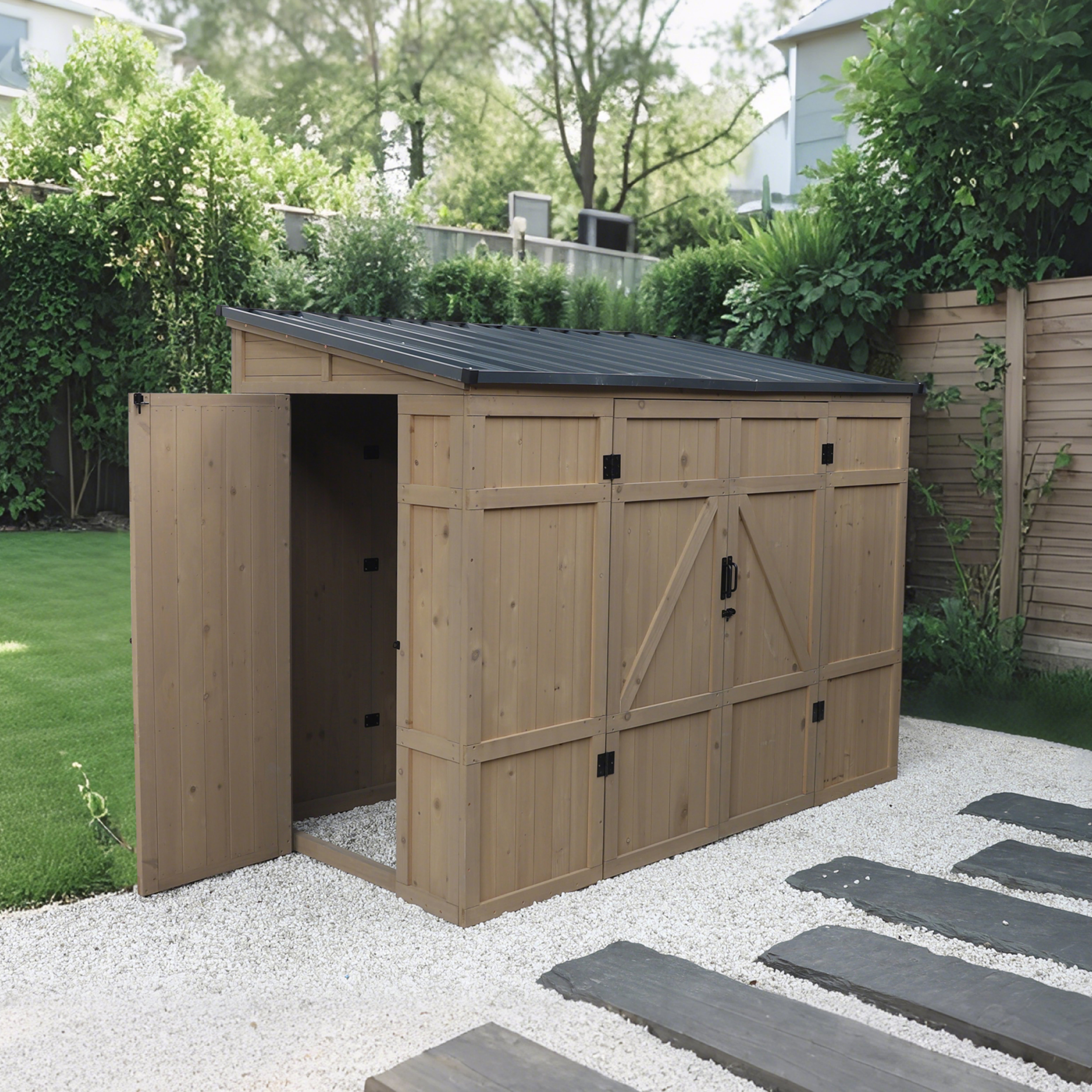 VEIKOUS 8ft x 4ft Wood Storage Shed，Weather-Resistant & Secure Outdoor ...