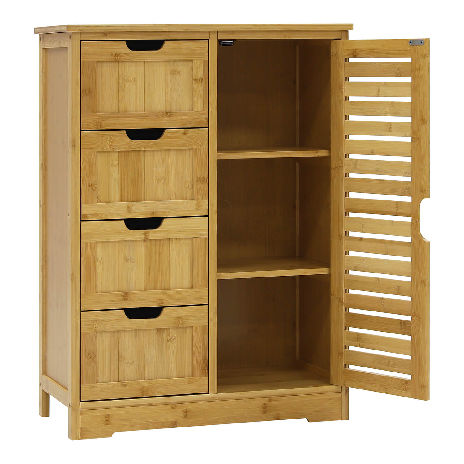 Bamboo Bathroom Cabinet with 4 Drawers and 1 Cupboard – Veikous