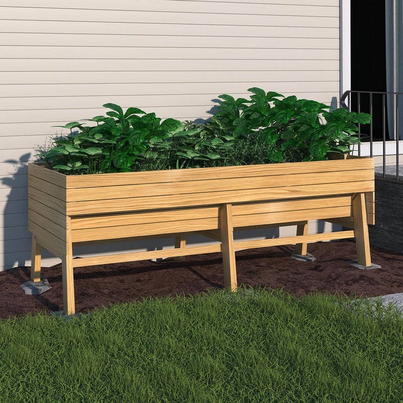 Raised Garden Bed with Legs, Large Standing Planter Box, Wood – Veikous