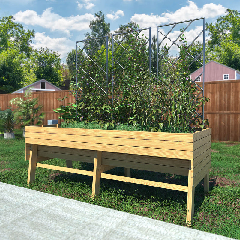 Raised Garden Bed with Legs, Large Standing Planter Box, Wood – Veikous