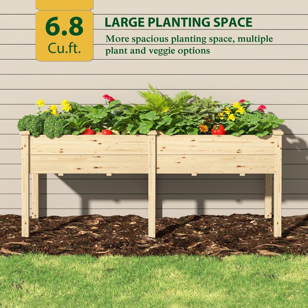 6ft Planter Box on Legs, Elevated Garden Bed with Drain Holes – Veikous