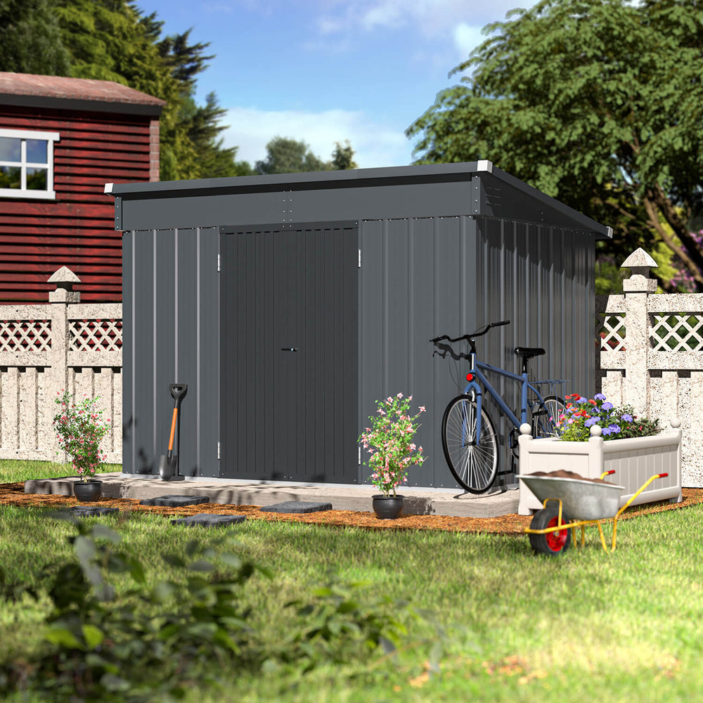 6×10 Metal Shed with Lockable Doors, Outdoor Storage Shed – Veikous