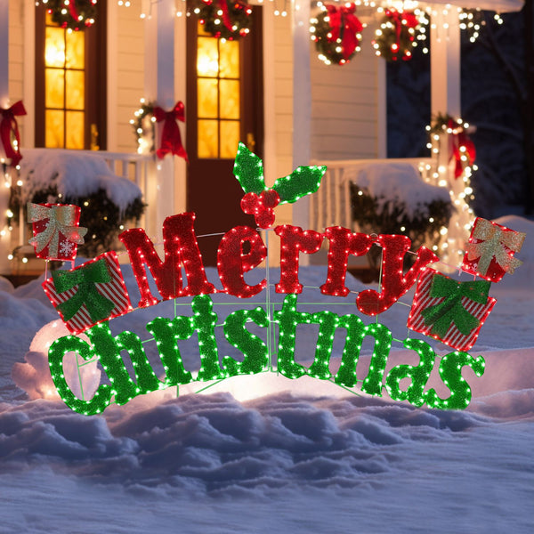 VEIKOUS Outdoor Merry Christmas Sign, Light up Christmas Sign – Veikous