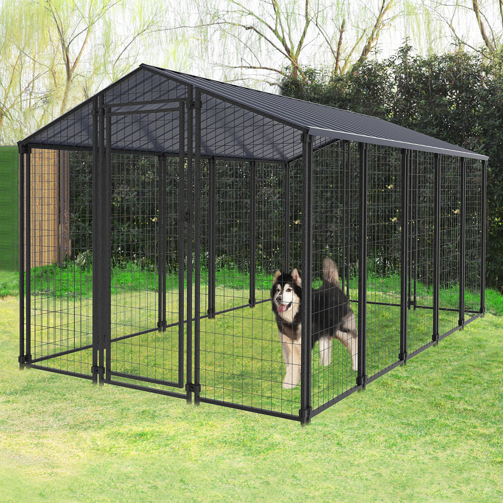 Metal Chicken Coop for 15 Chickens, Galvanized Steel Roof & Mesh – Veikous