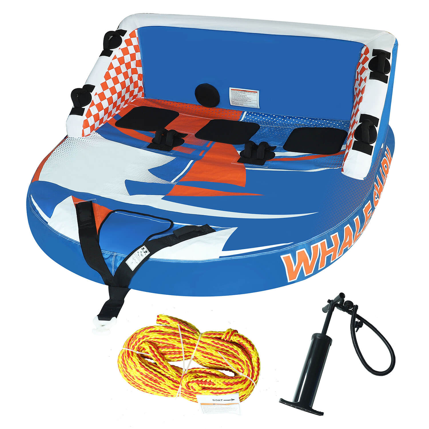Towable Tube for Boating, Inflatable 3 Person Couch Tube with Air Pump ...