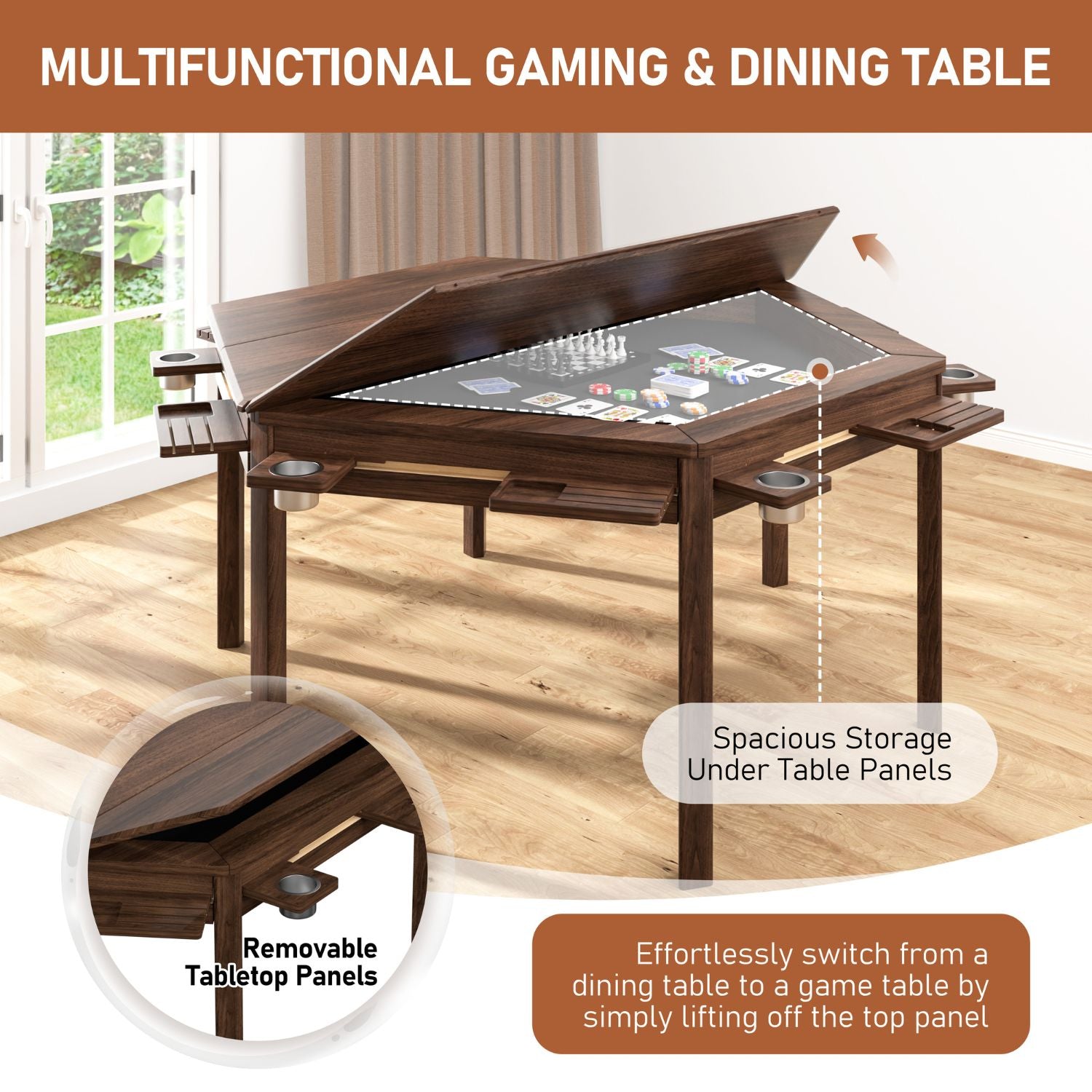 Dining and Game Table for 6 with Topper – Veikous