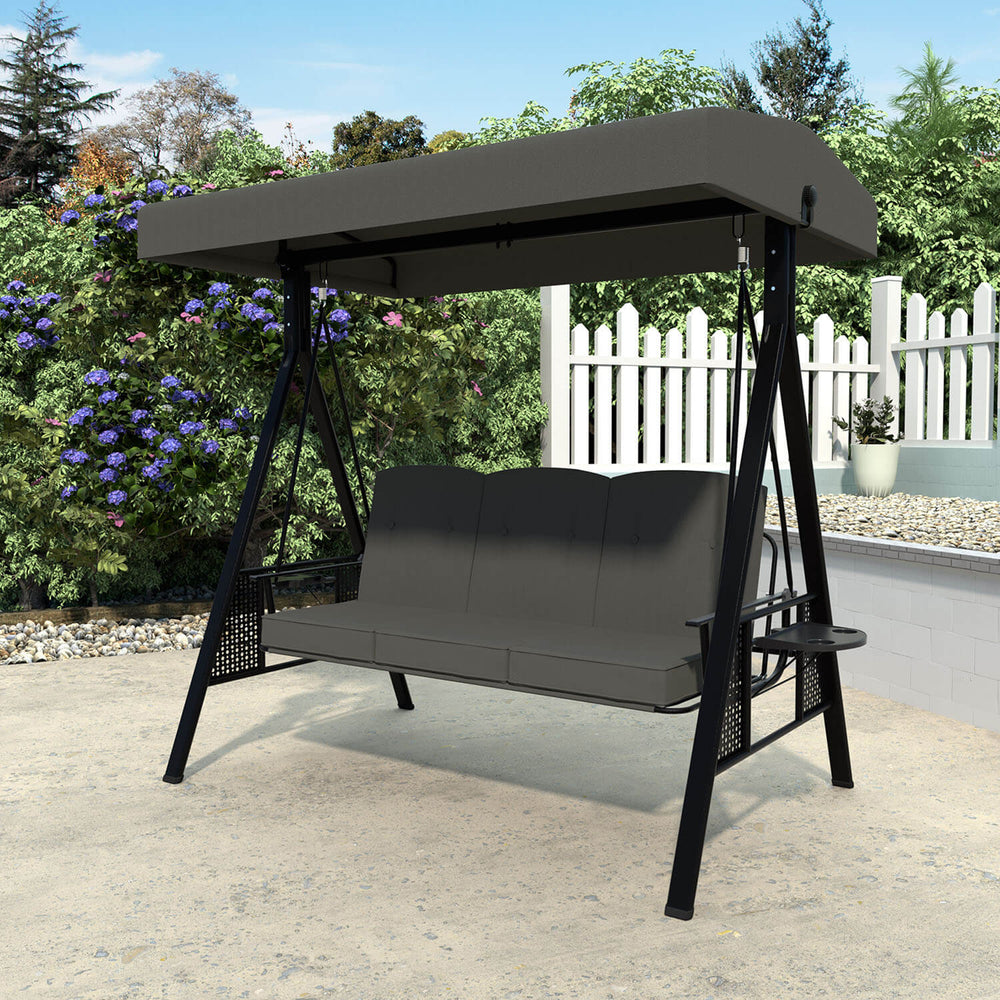 Patio Swing Sets With Canopy Yitahome | 3 Seat Deluxe Porch Swing